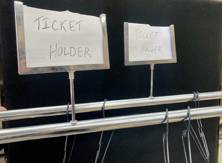 Clothes Rack Sign - Folding tables